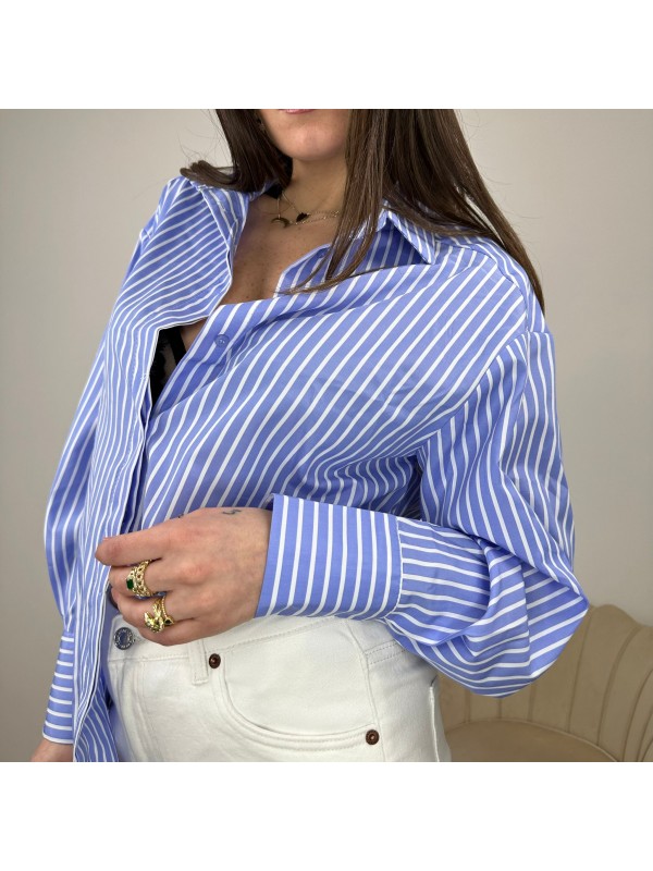 CAMICIA RIGHE AZZURRA