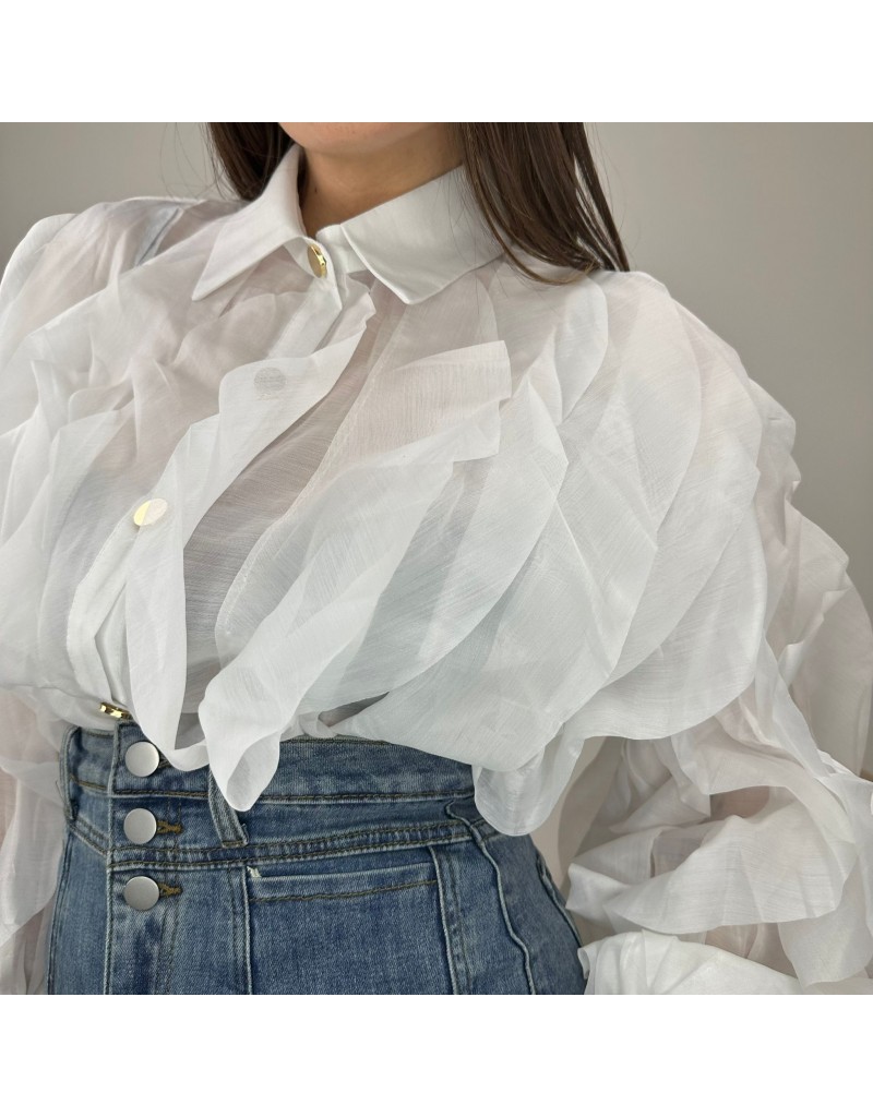 CAMICIA CON ROUCHES BIANCA